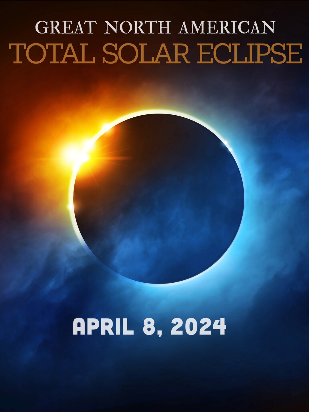 Digital Printable Poster Eclipse 2024 Totality Solar Eclipse Print ...