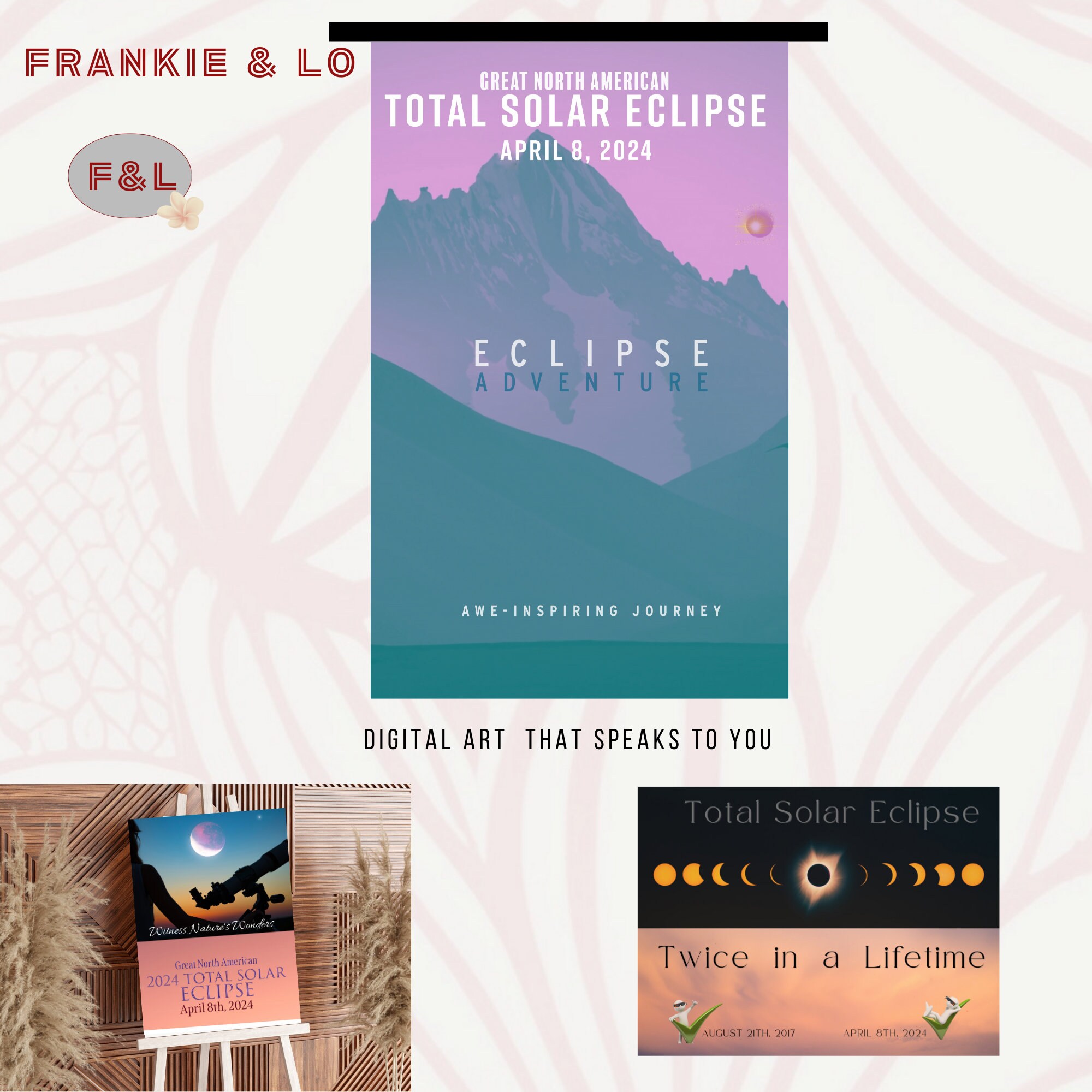 Digital Printable Poster ECLIPSE 2024 Totality Solar Eclipse Print ...