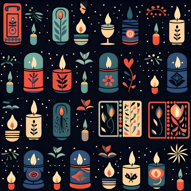Five Variety Candle Patterns 4k - Instant Download for Crafts, Websites ...