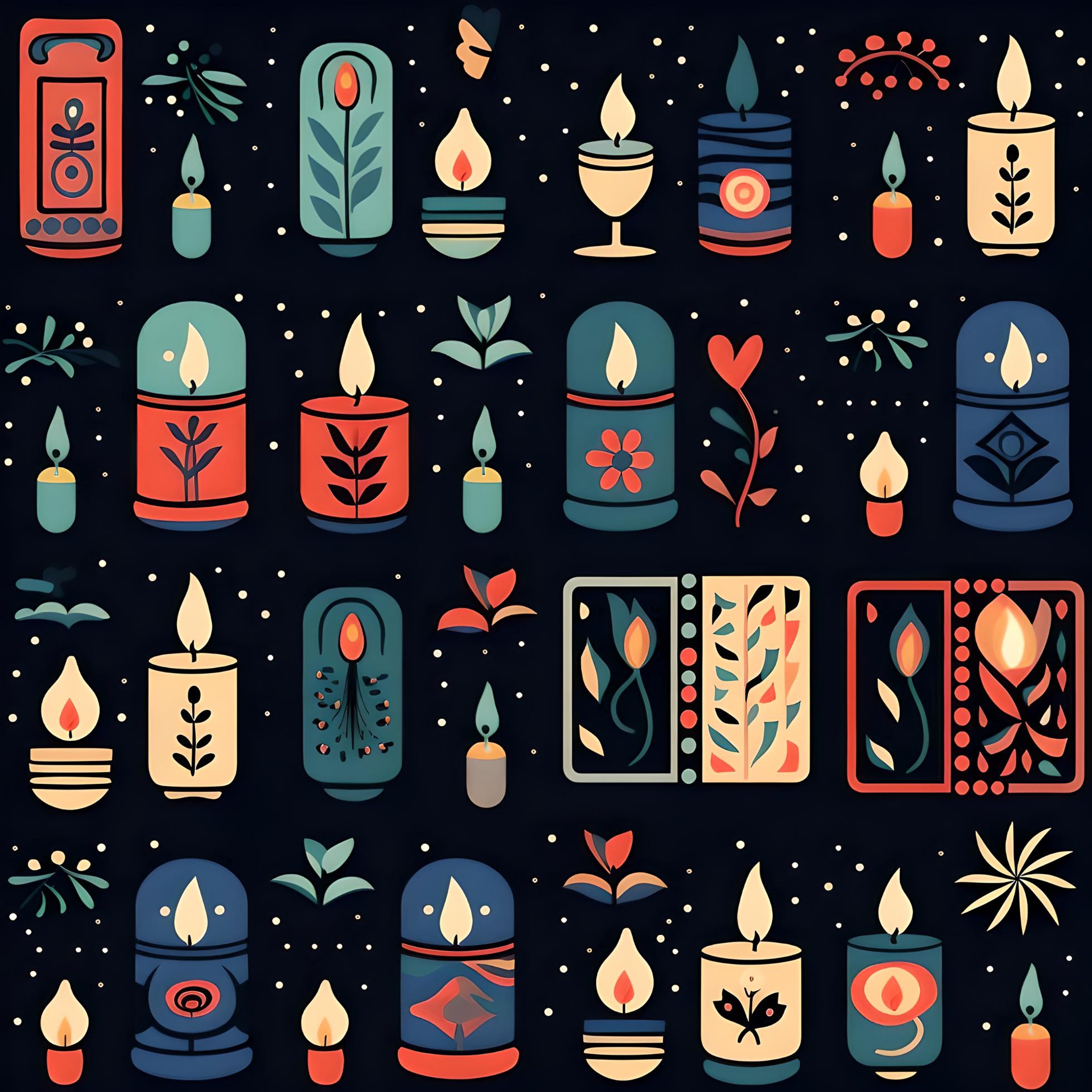 Five Variety Candle Patterns 4k - Instant Download for Crafts, Websites ...