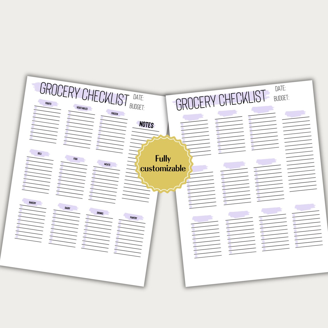 Printable Kitchen Organization Bundle, Grocery Checklist, Meal Planner ...