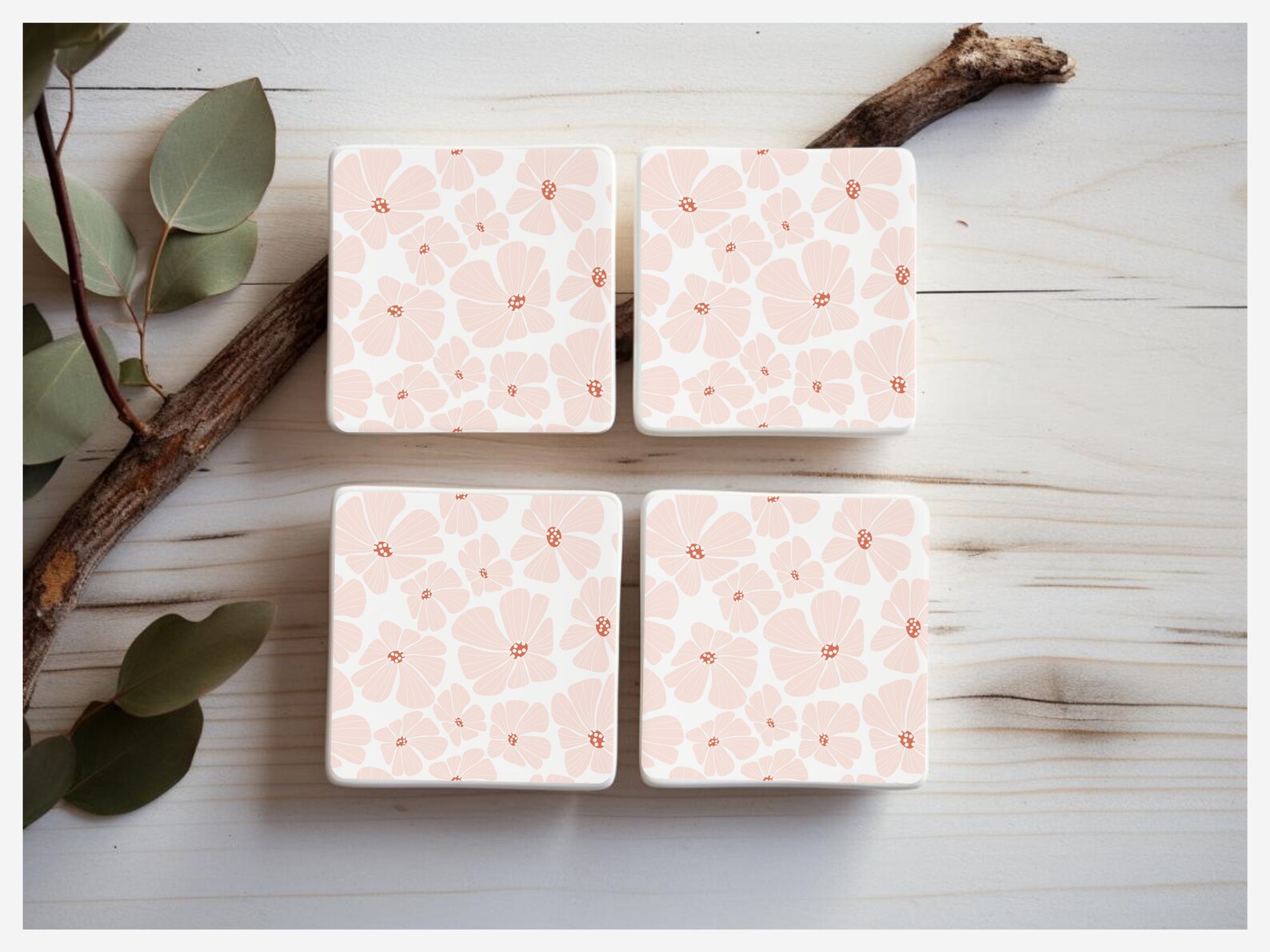 Arsty Aesthetic Floral Coaster Set Square, Mothers Day Flower Gift ...