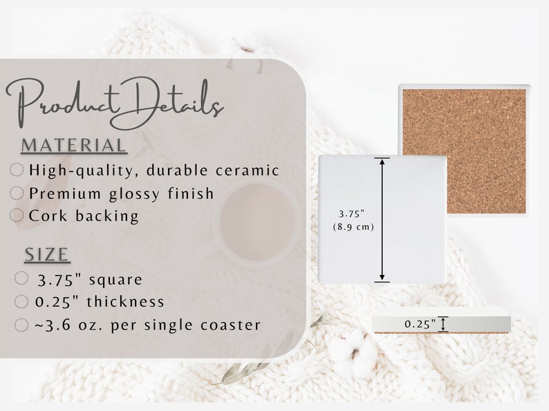 Cute Cactus Ceramic Coasters, Cool Desert Cactus Coasters Set of 4 ...