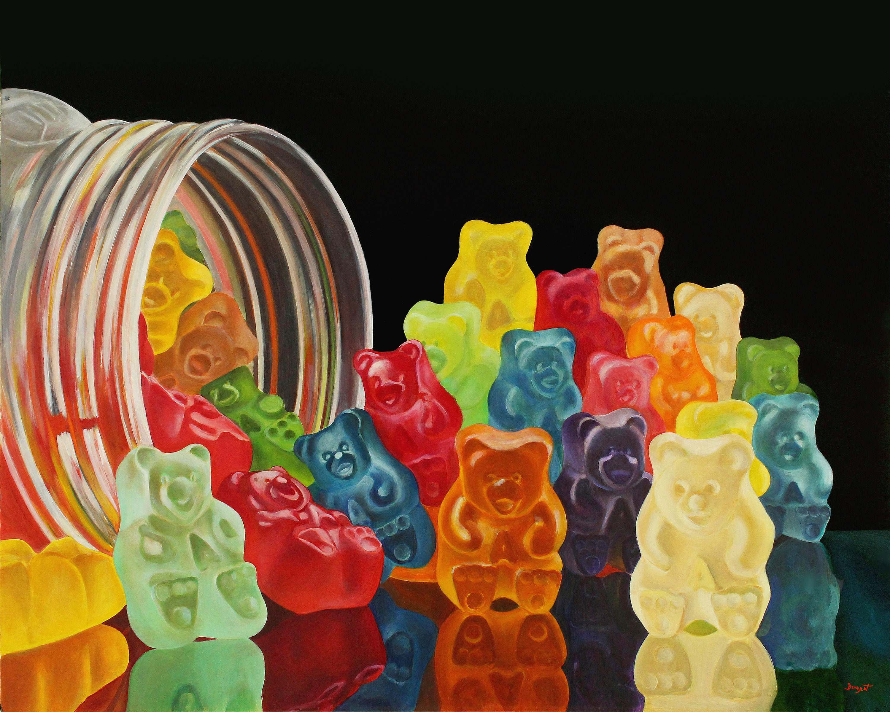 Gummy Bears Oil Paint Original Print - Etsy