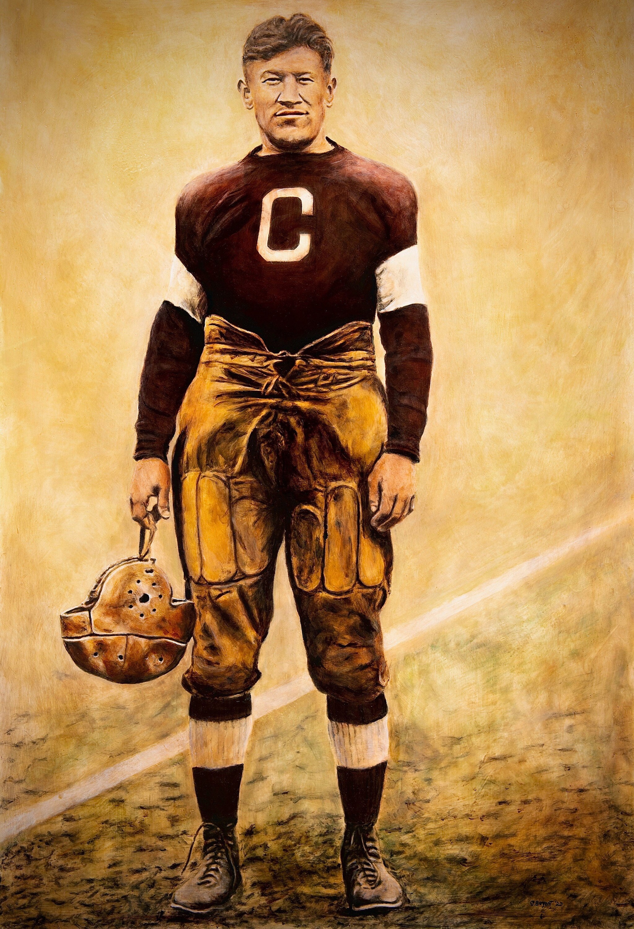 Thorpe Oil Paint Original Print football Canton Hof - Etsy