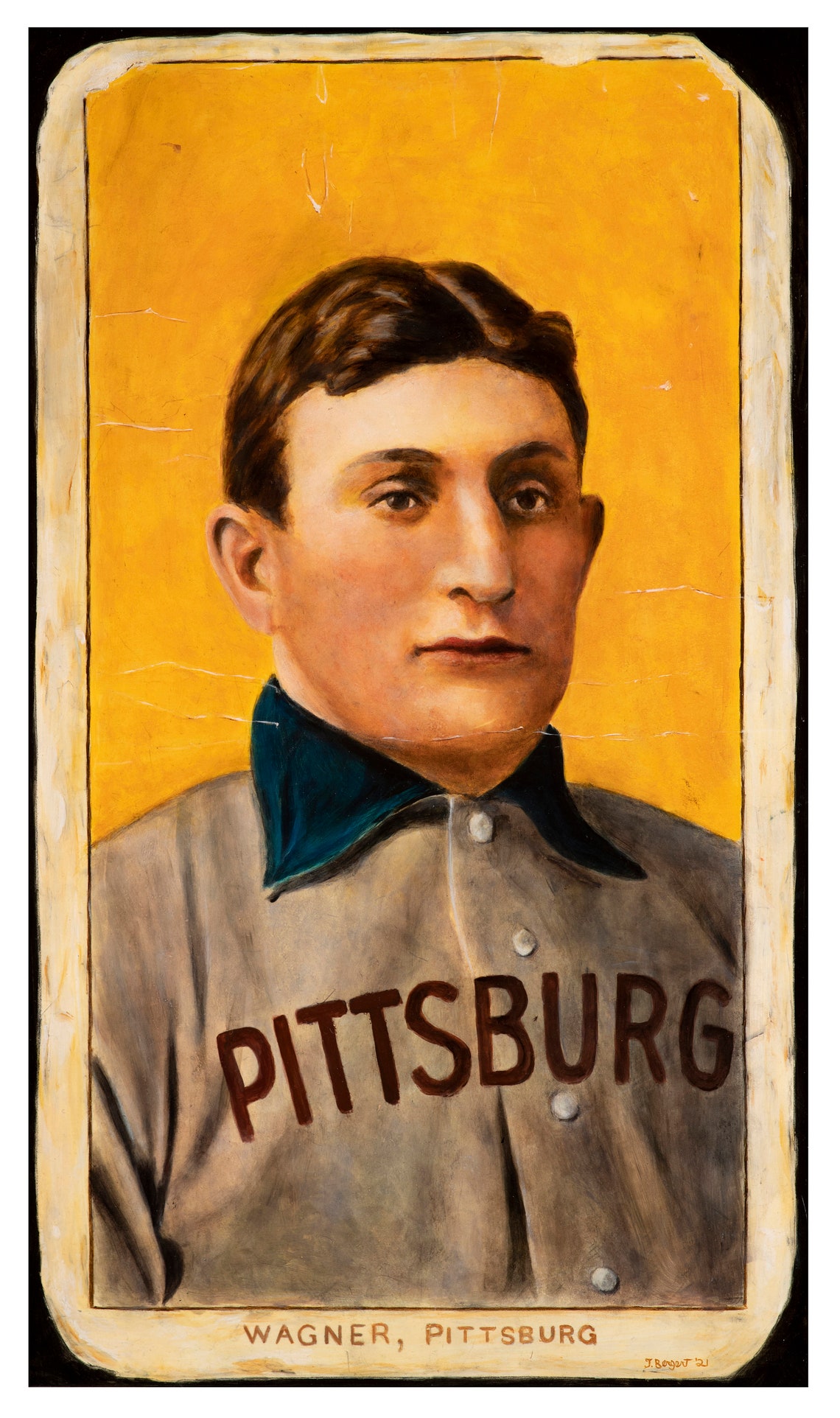 Honus Wagner Oil Paint Original Print - Etsy