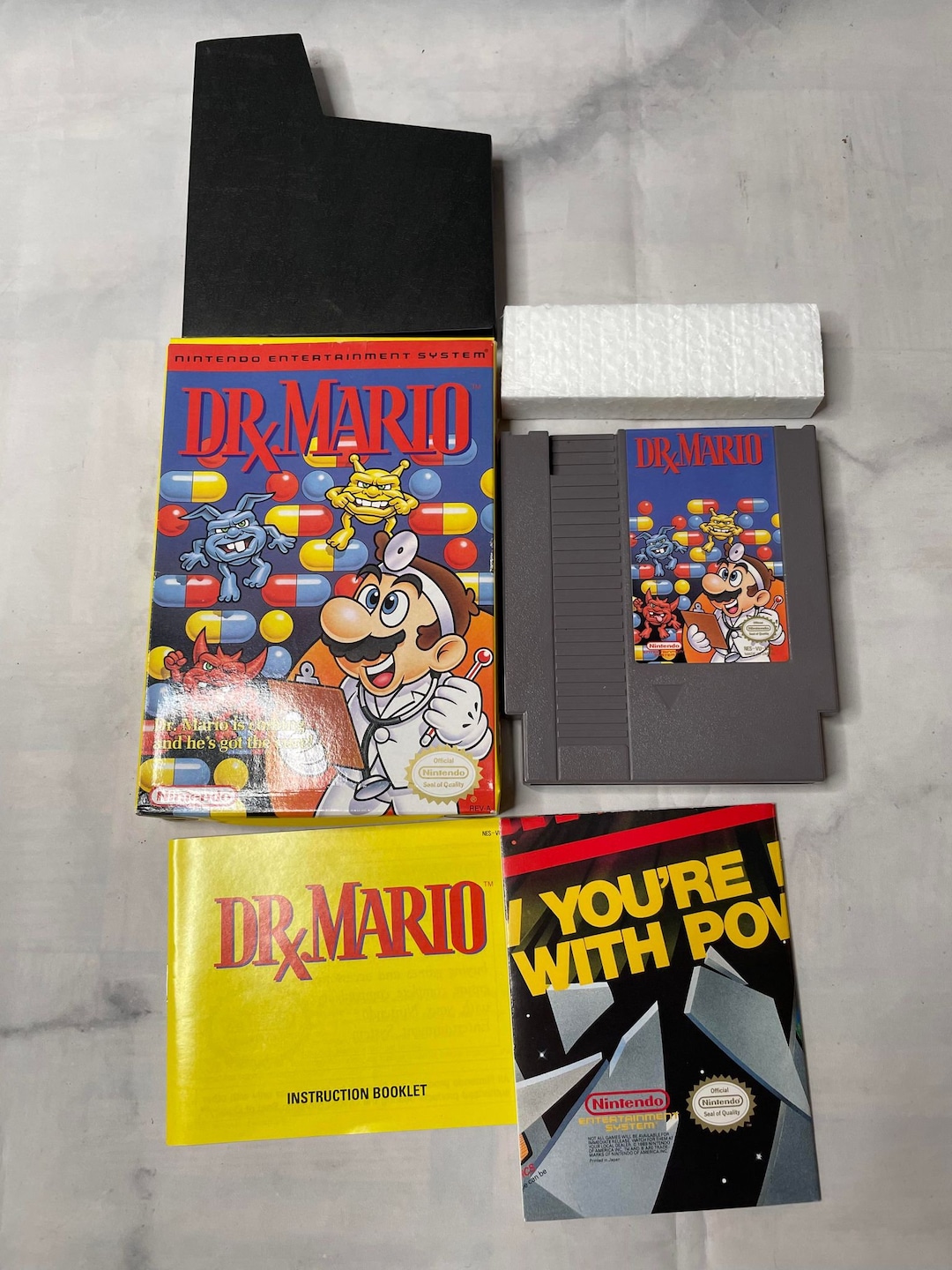 Dr Mario Video Game nintendo, NES 1990 Complete CIB W/ Box, Manual ...