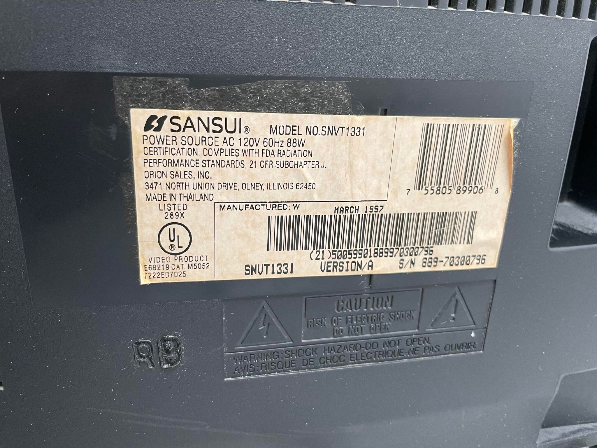 Sansui CRT TV 13 Retro Gaming Color Television W/ Remote - Etsy