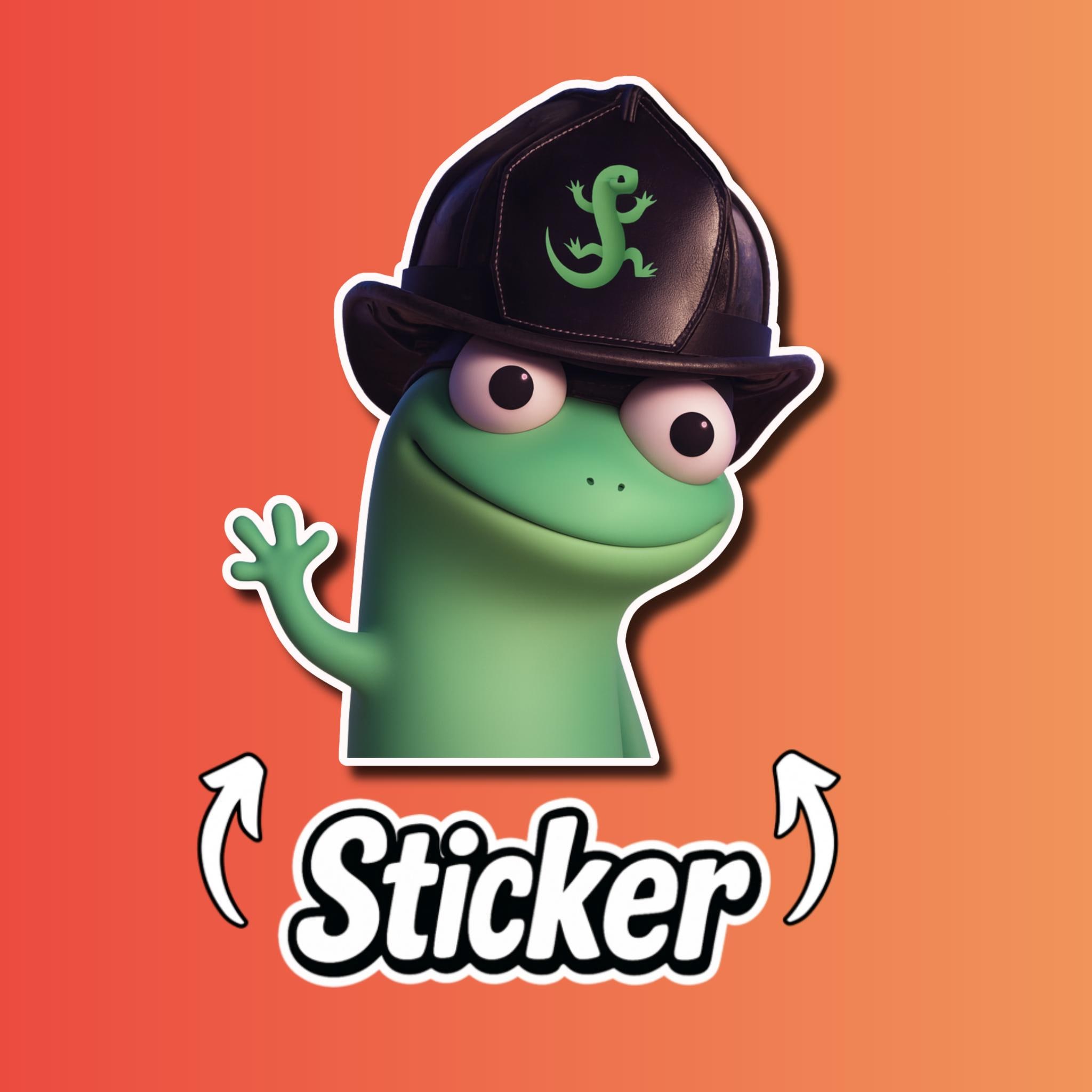 Lizard Button Meme Sticker Viral Tiktok Lizard,satin Finish, Laptop ...