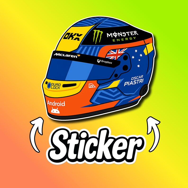 Oscar Piastri Helmet Sticker: Formula 1 Racing Decal - Etsy
