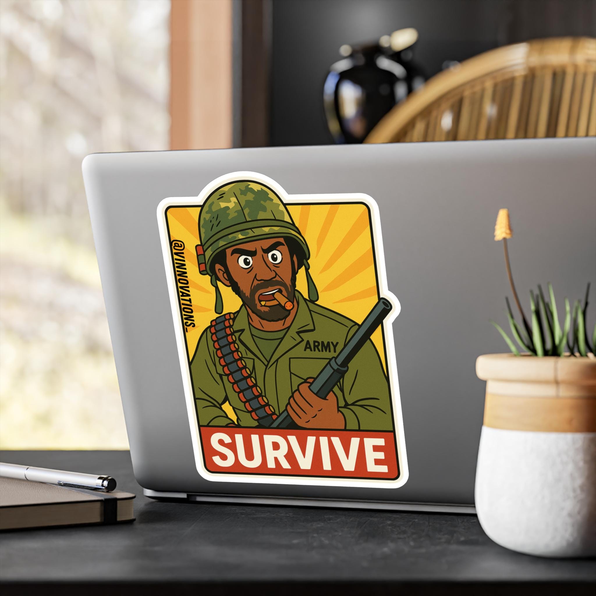 Kirk Lazarus Survive Tropic Thunder Decorative Sticker for Laptops and ...