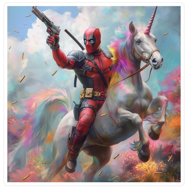 Deadpool Wolverine on a Unicorn - Etsy