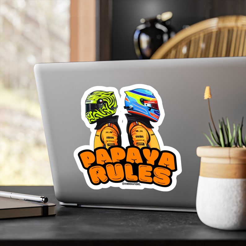 Papaya Rules Decorative Sticker for Laptops and Hydroflask - Water ...
