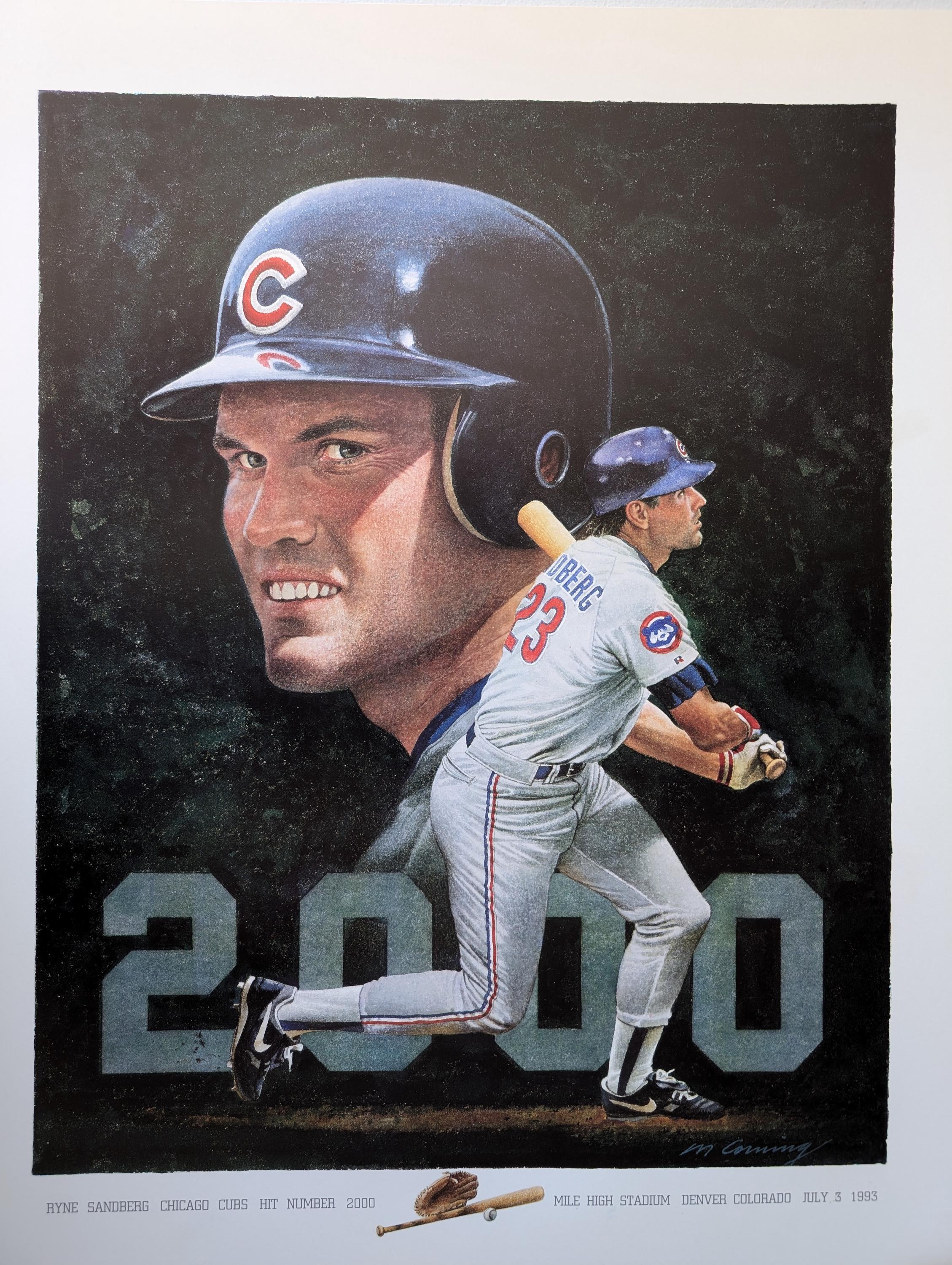 Ryne Sandberg Hit 2000 Lithograph Print - Etsy