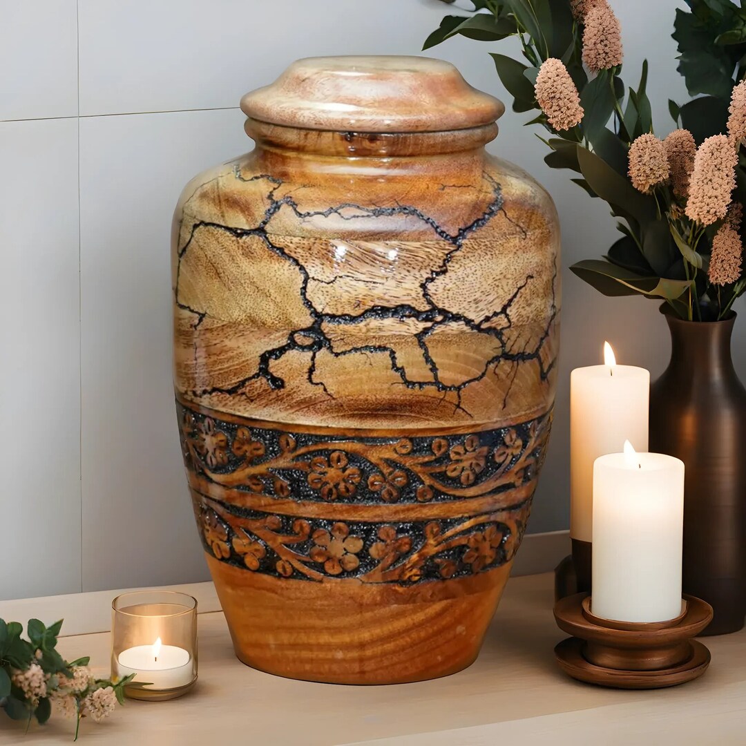 Best Urn for Human Ashes Large Wooden Urn for Cremation Adult Urn Box ...