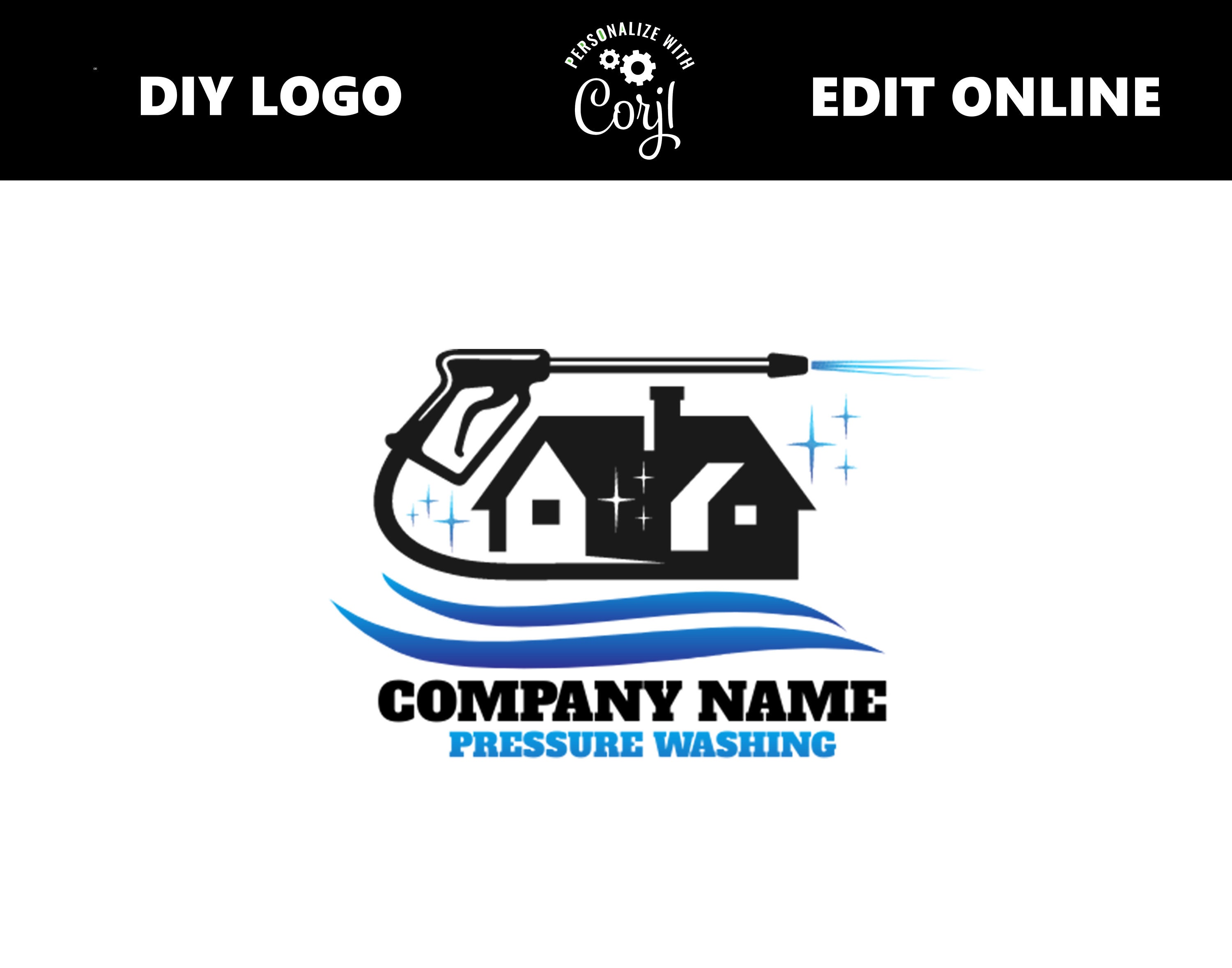 Pressure Washing Logo, Landscaping Logo, Cleaning Service, Power ...