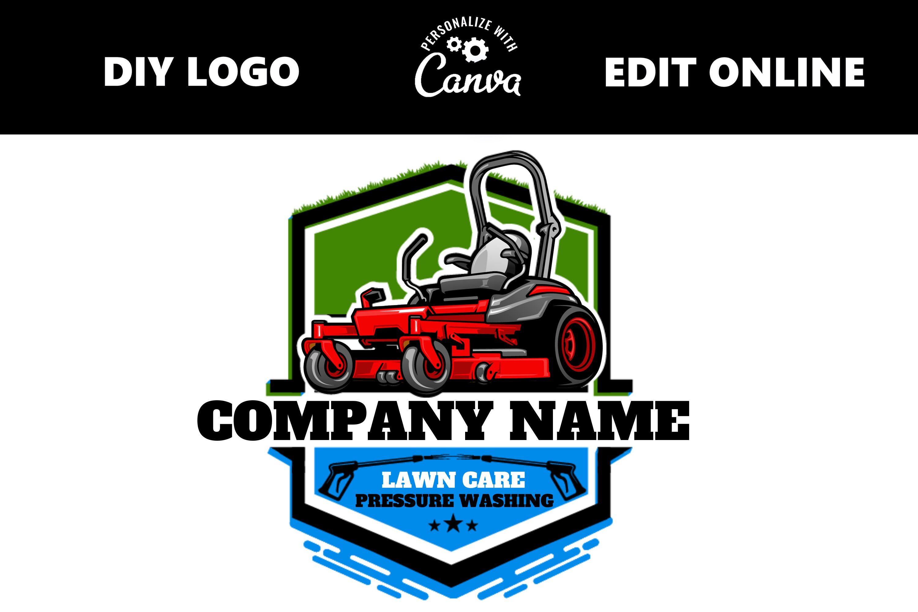 LAWN CARE Logo Pressure Washing, Landscaping Logo, Lawn Mower, Zero ...