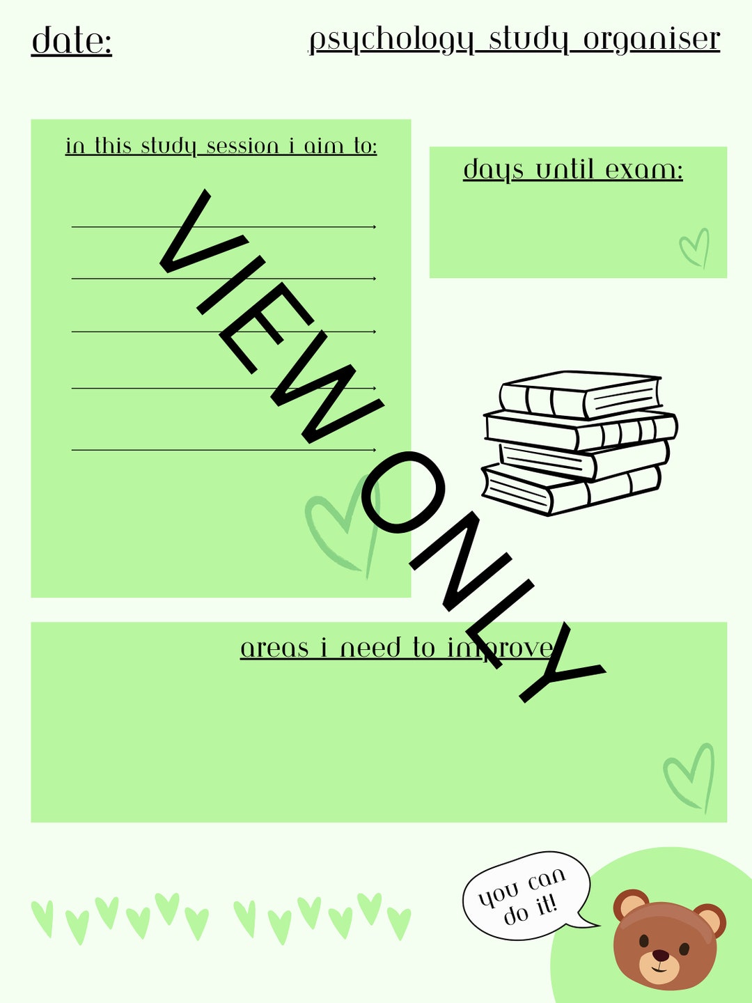 Cute Student Life Study Planner for Everyone , Digital Download, Fast ...