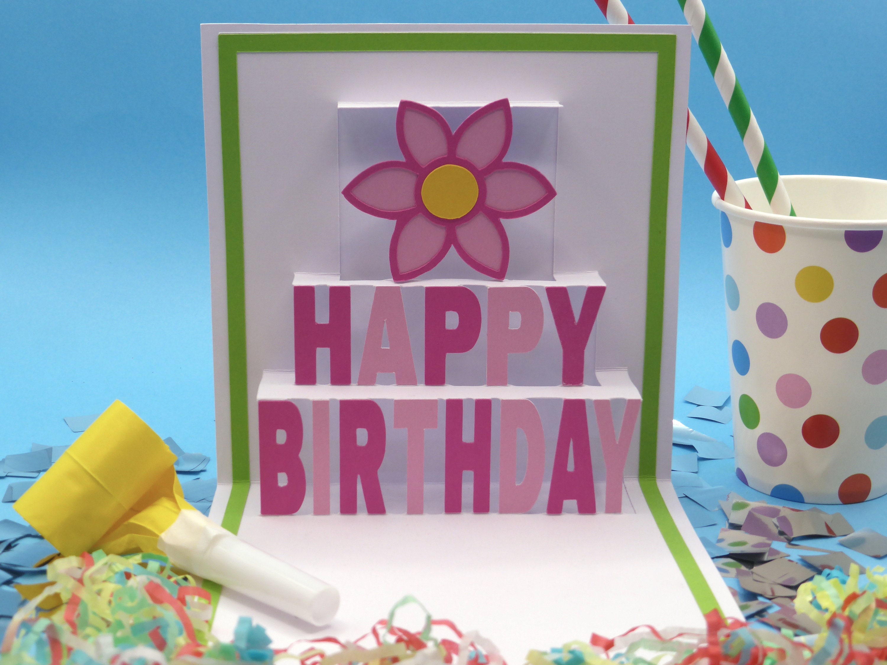 3D Pop up Handmade Birthday Card Featuring a Beautiful Bouquet of ...