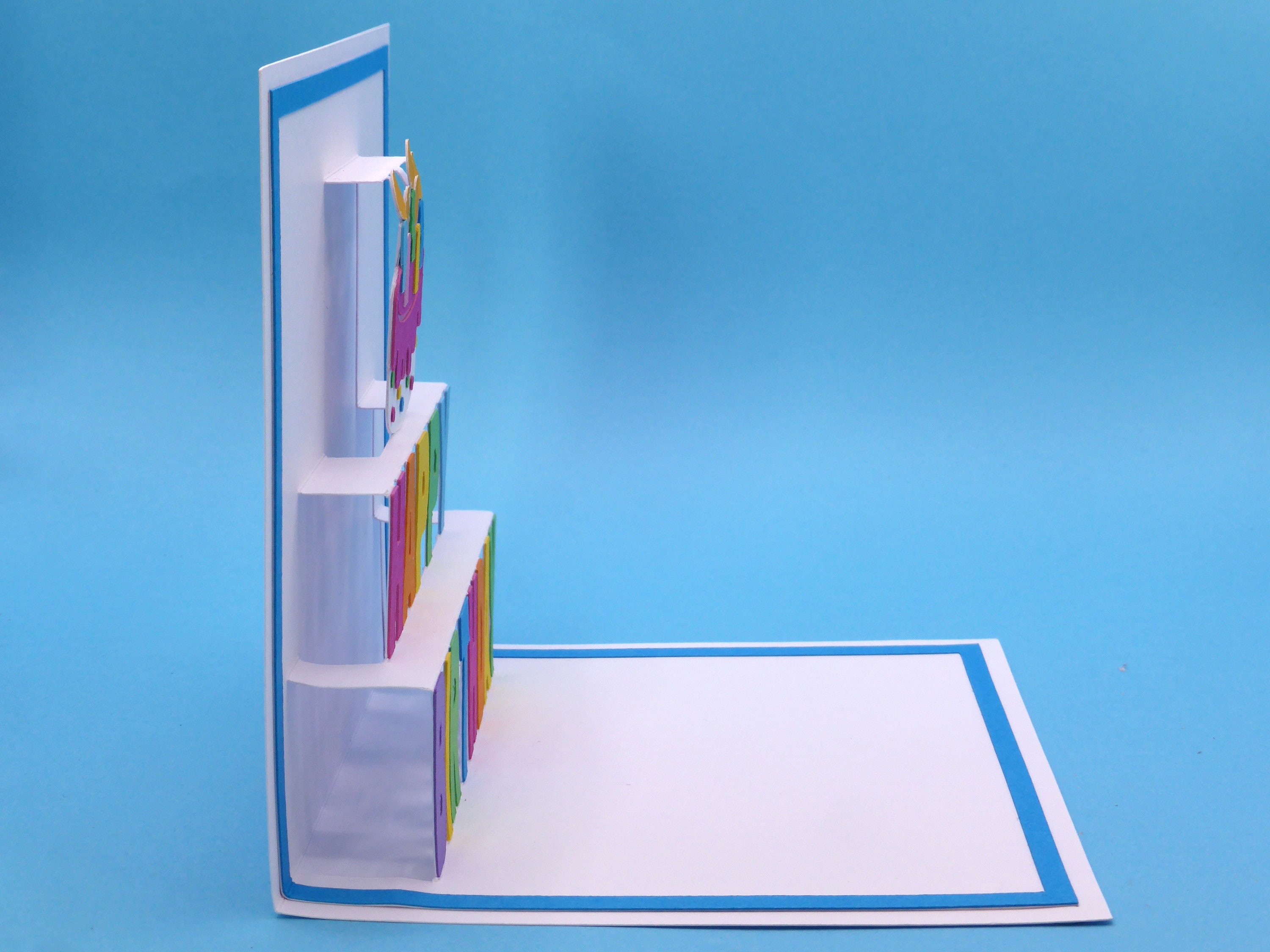 3D Pop up Handmade Birthday Card Featuring a Colourfully Decorated ...