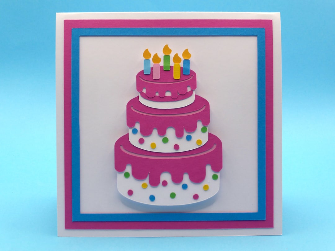 3D Pop up Handmade Birthday Card Featuring a Colourfully Decorated ...