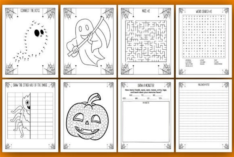 Printable Halloween Activity Book, Spooky Games & Puzzles, Kids ...
