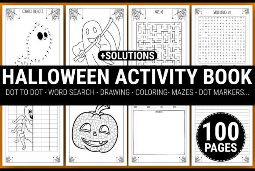 Printable Halloween Activity Book, Spooky Games & Puzzles, Kids ...