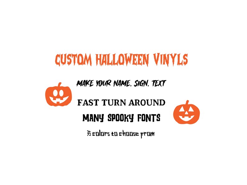 Custom Halloween Vinyl Decal. Names Fonts Text Many Colors - Etsy