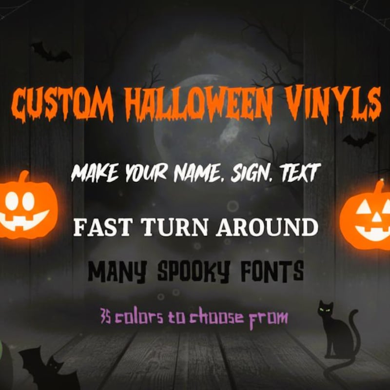 Custom Spooky Text Decal - Etsy