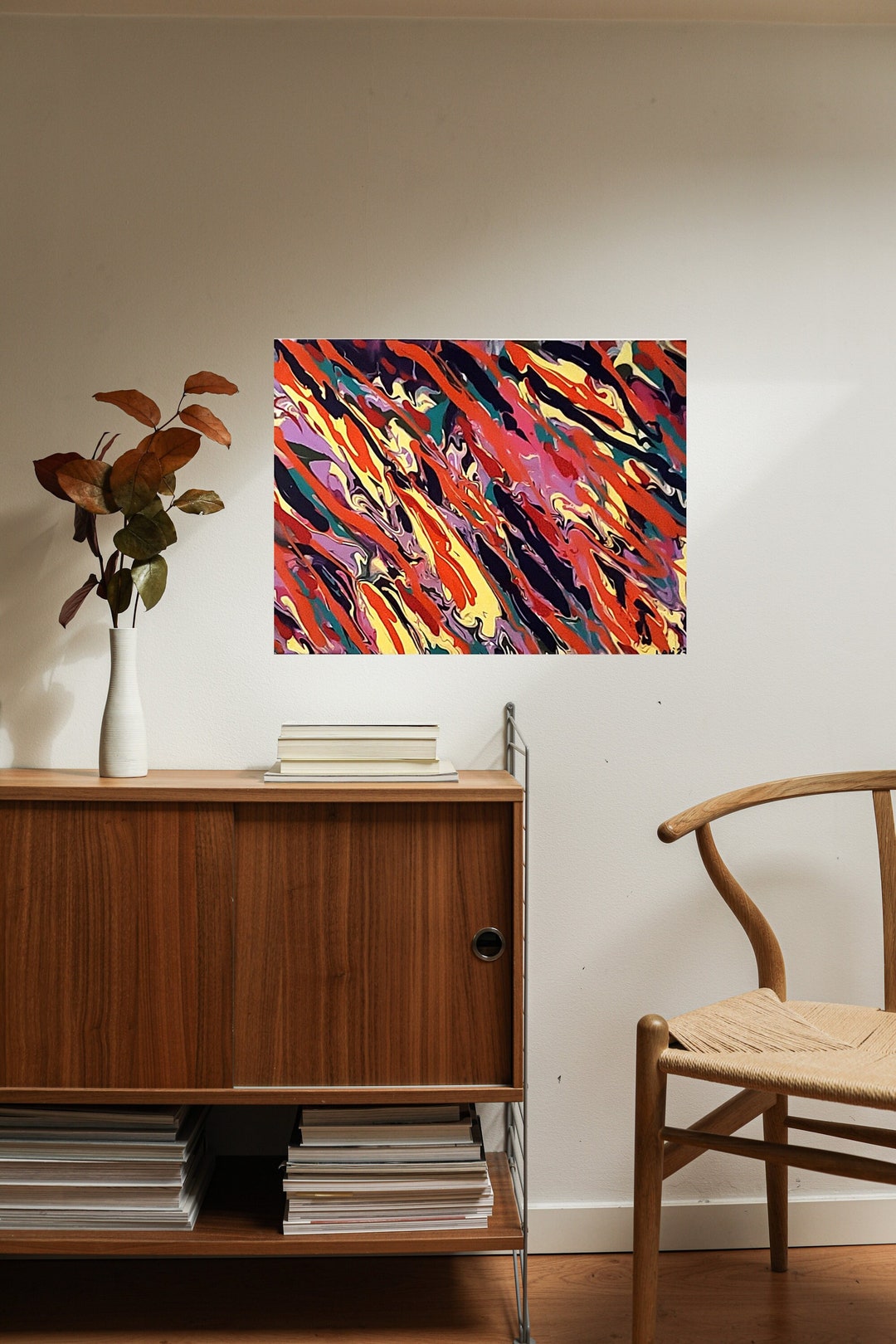 Original Acrylic Canvas "party Popper", 20" X 16" X .5" Created 2023. A ...