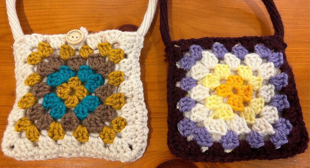 Granny Square Purse/crossbody Bag With Liner for Woman or Girl - Etsy