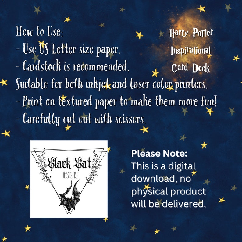 Wizarding World Inspirational Card Deck PDF Printable Inspirations ...