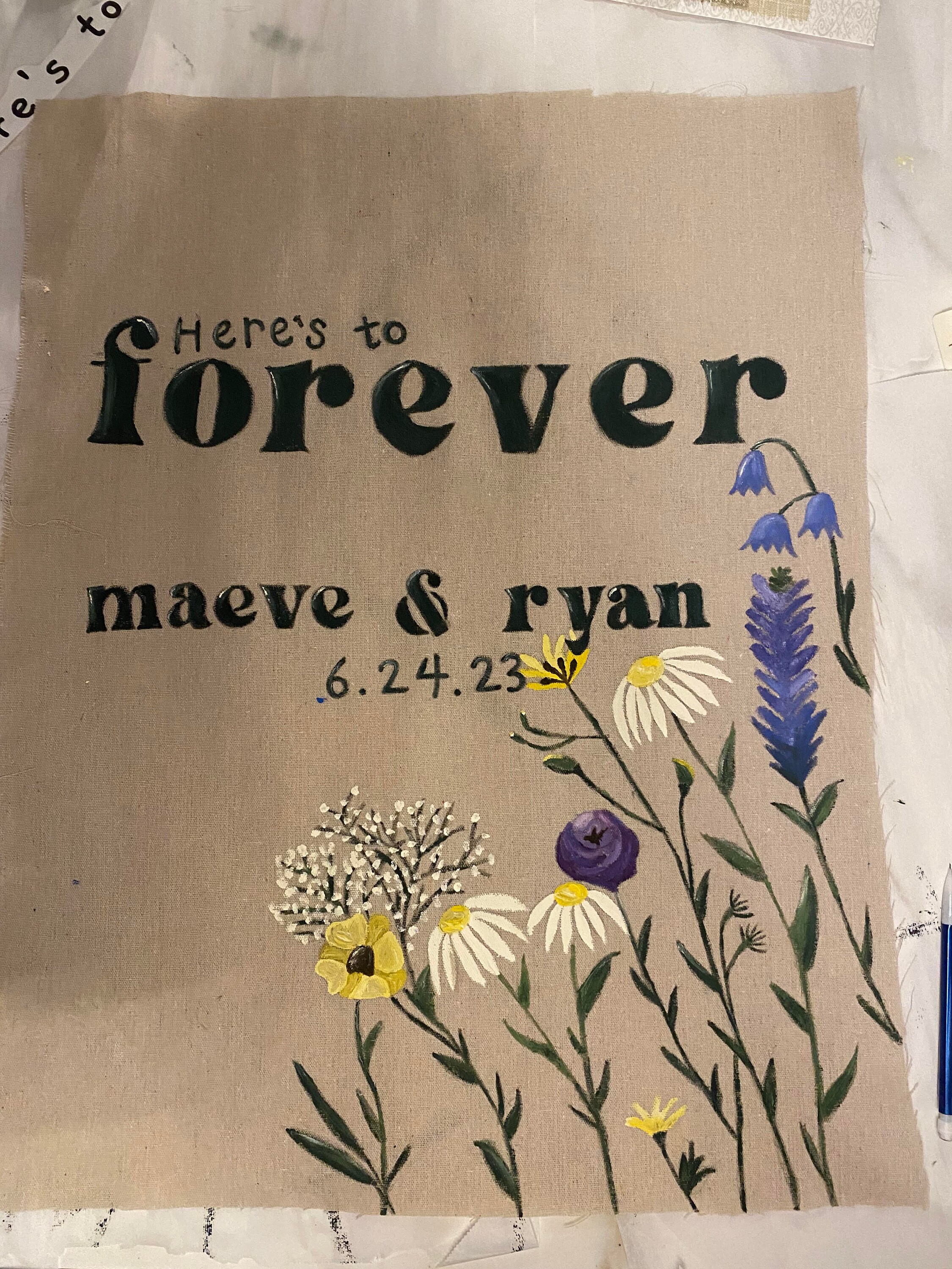 Hand Painted Custom Linen Welcome Signage - Etsy