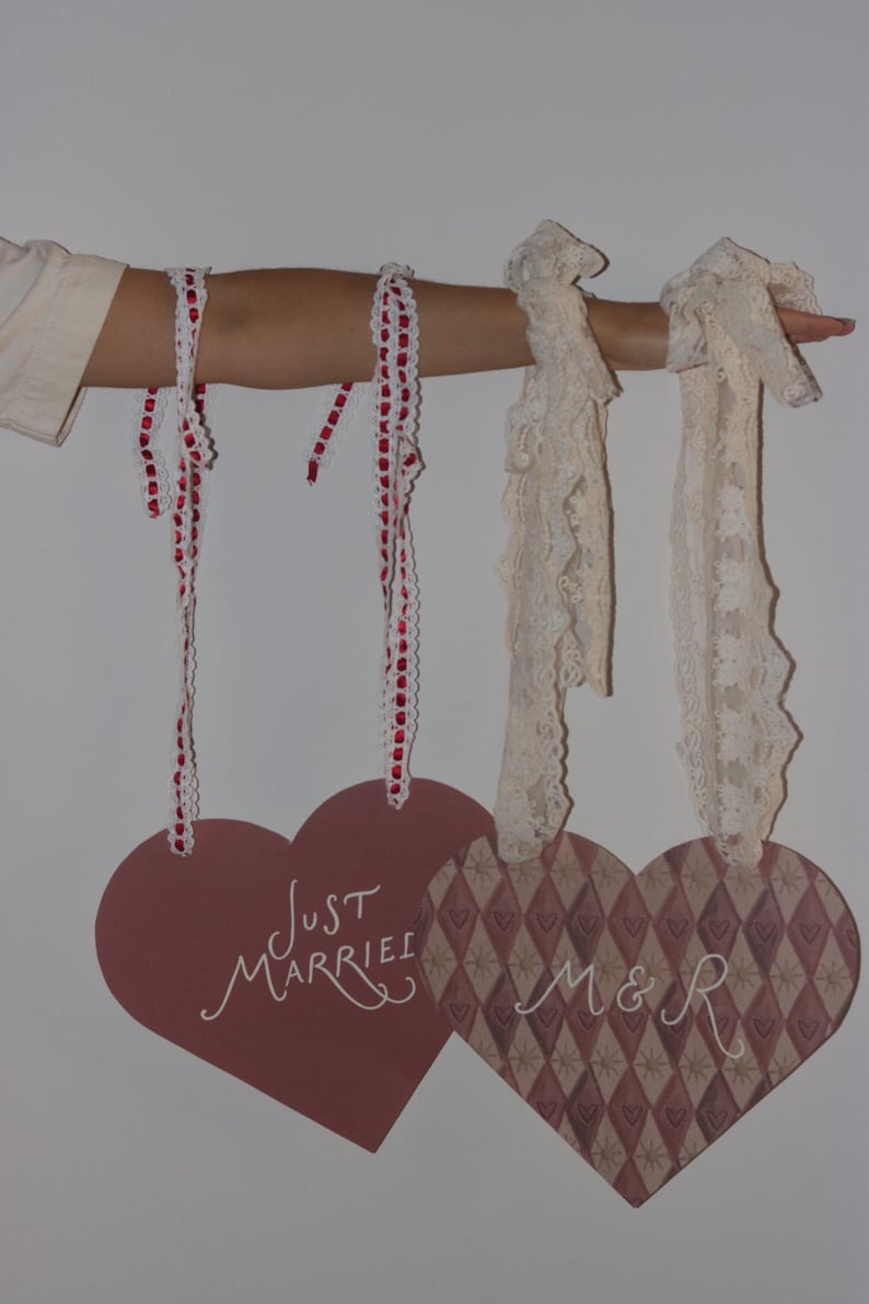 Customizable Wedding Just Married Heart Sign - Etsy