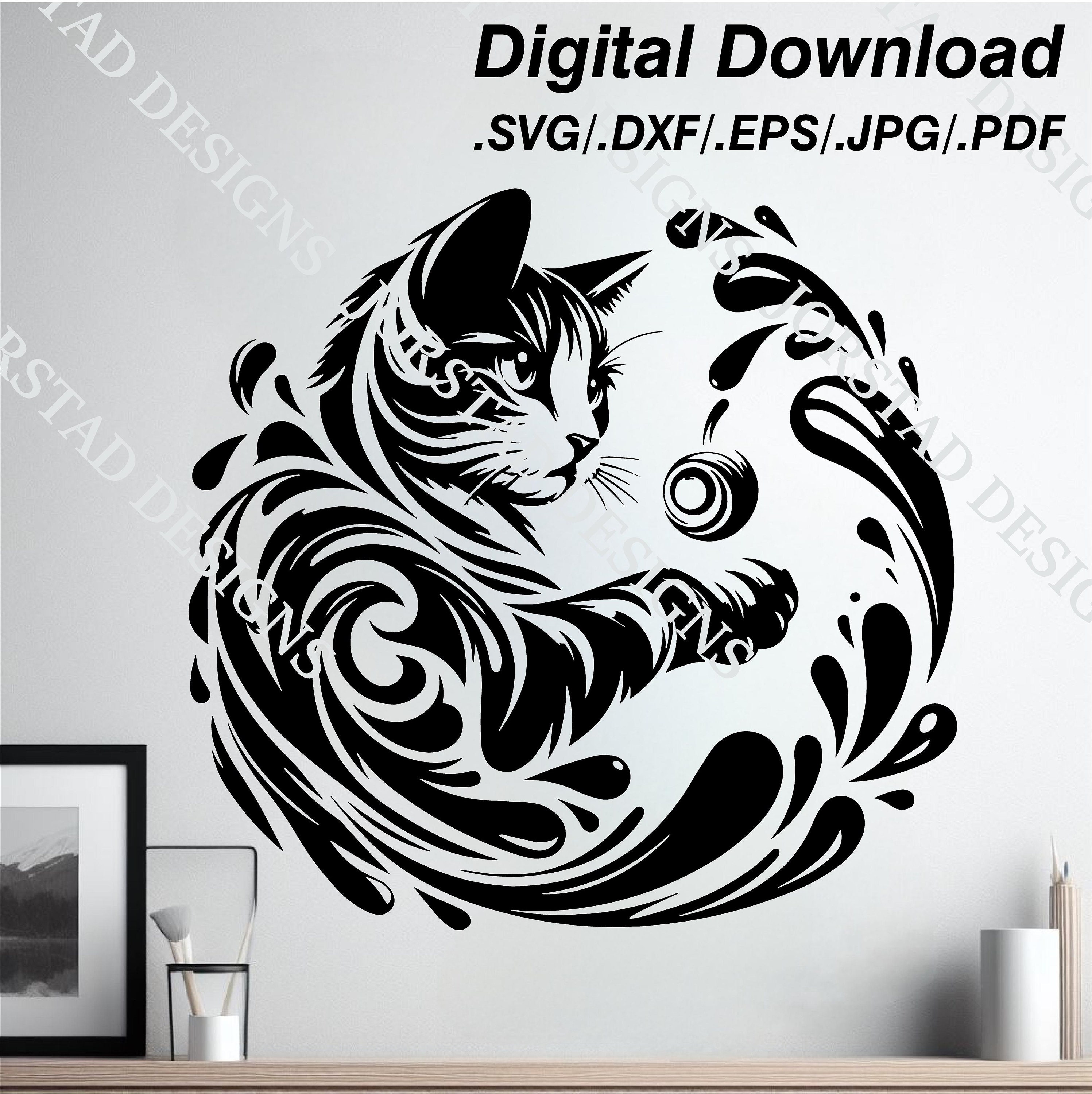 Cat Playing, Simple Thinking, Inspirational Design, Cuttable Design ...