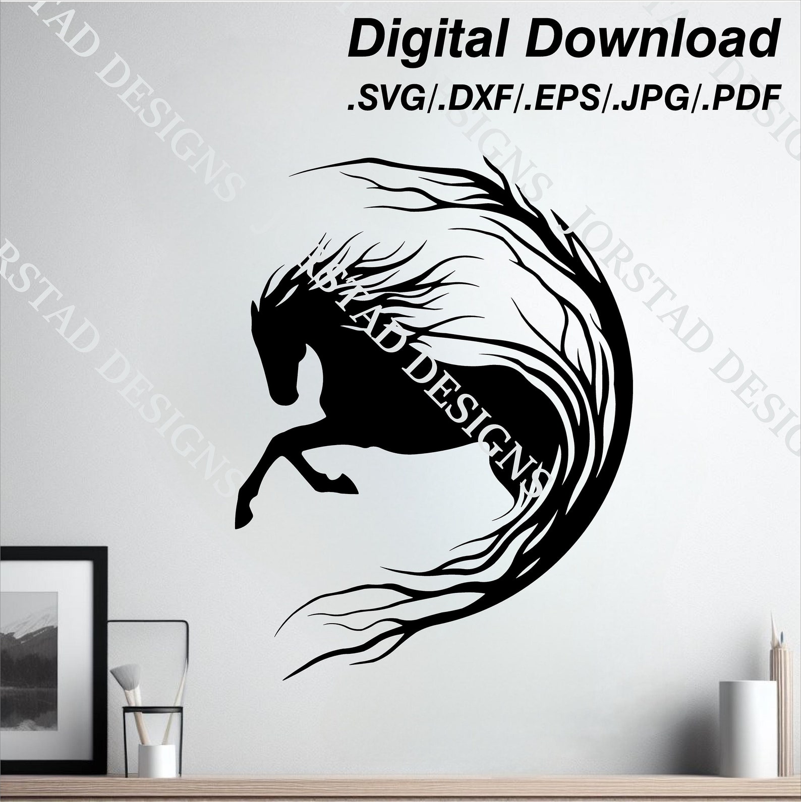 Horse ,abstract Naturistic , Inspirational Design, Cuttable Design ...