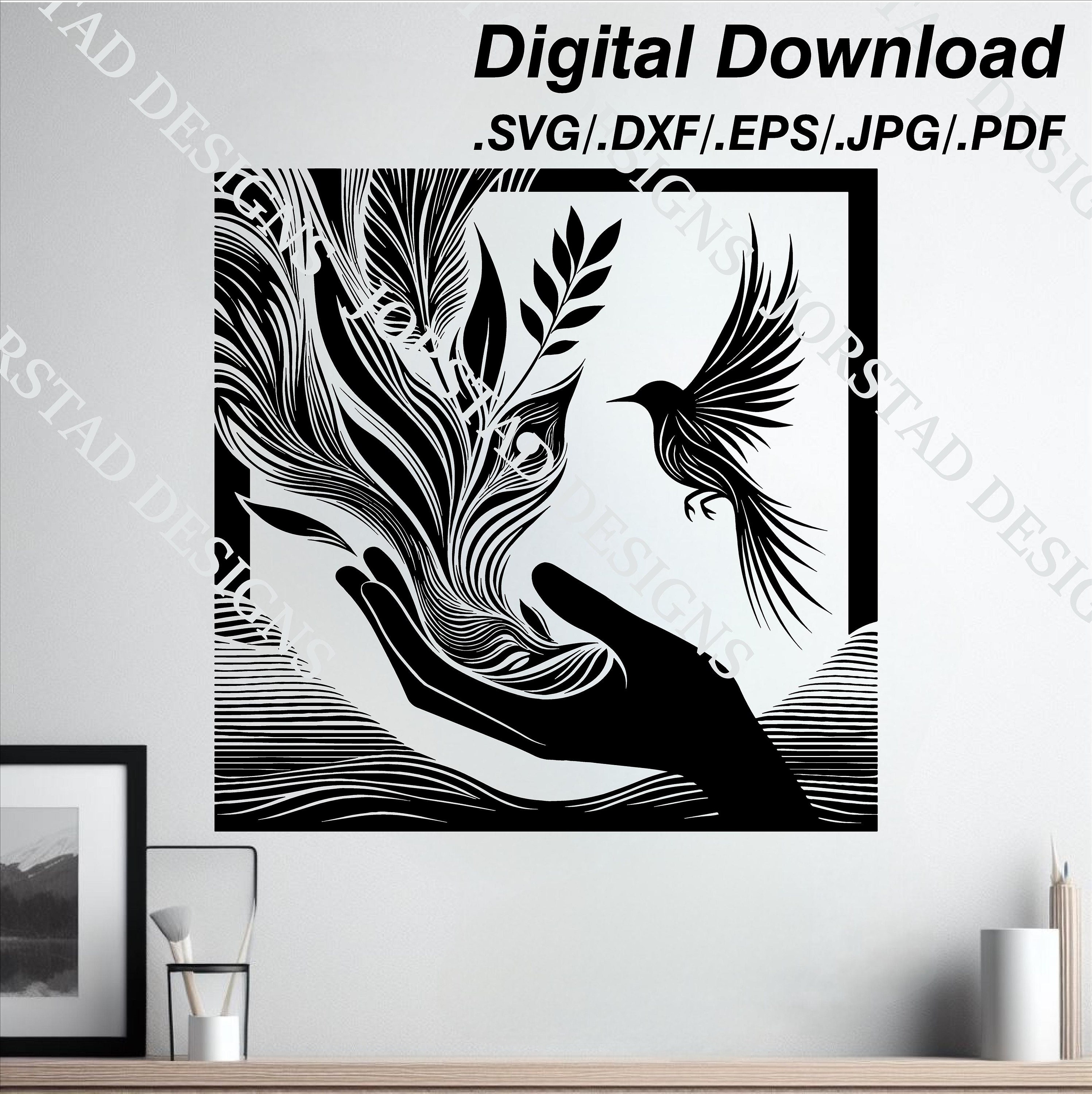 Hand Full of Life, Nature Inspired, Inspirational Design, Cuttable ...