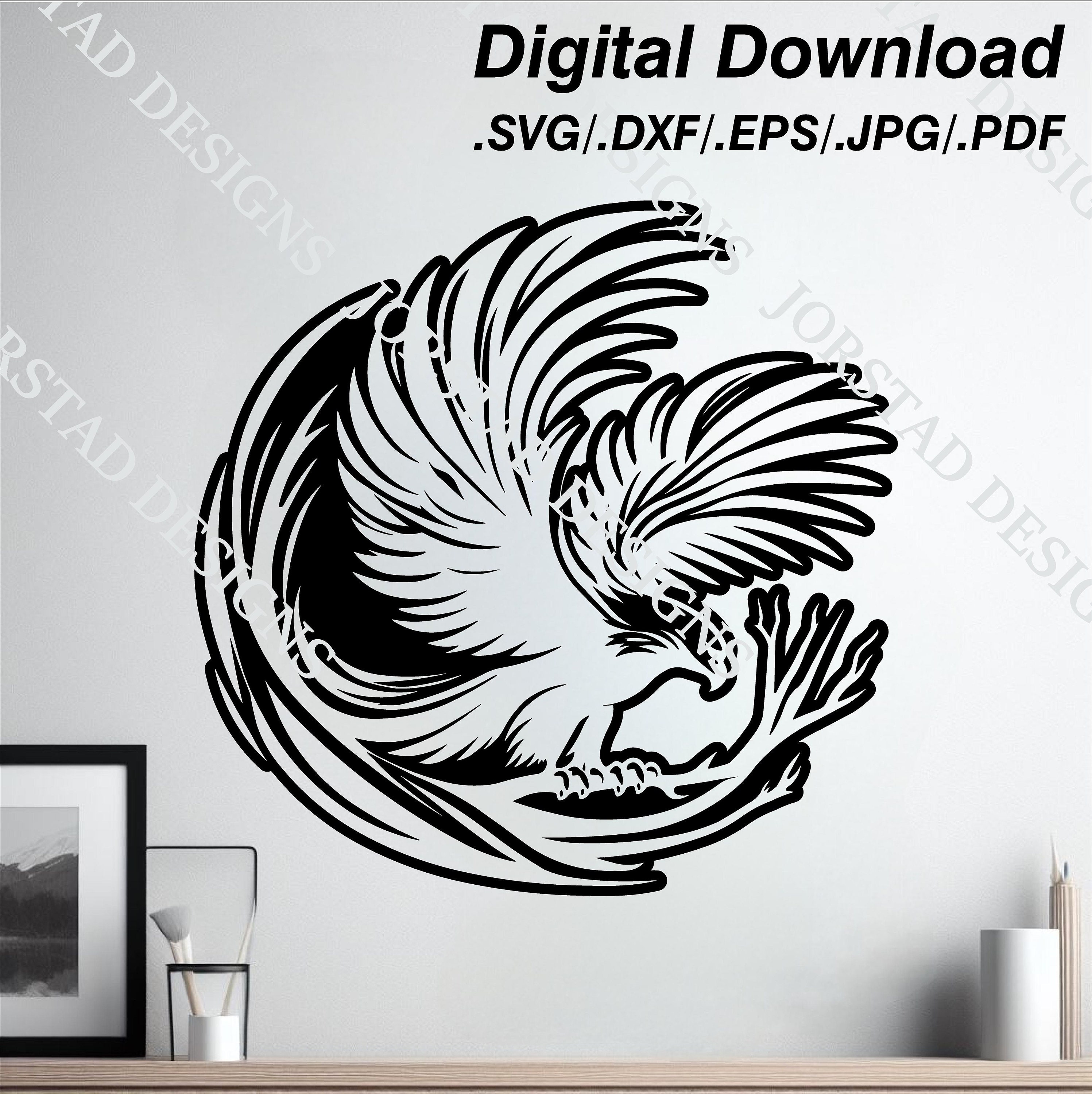 Eagle Abstract Design, Inspirational Art, Cuttable Design, Digital ...