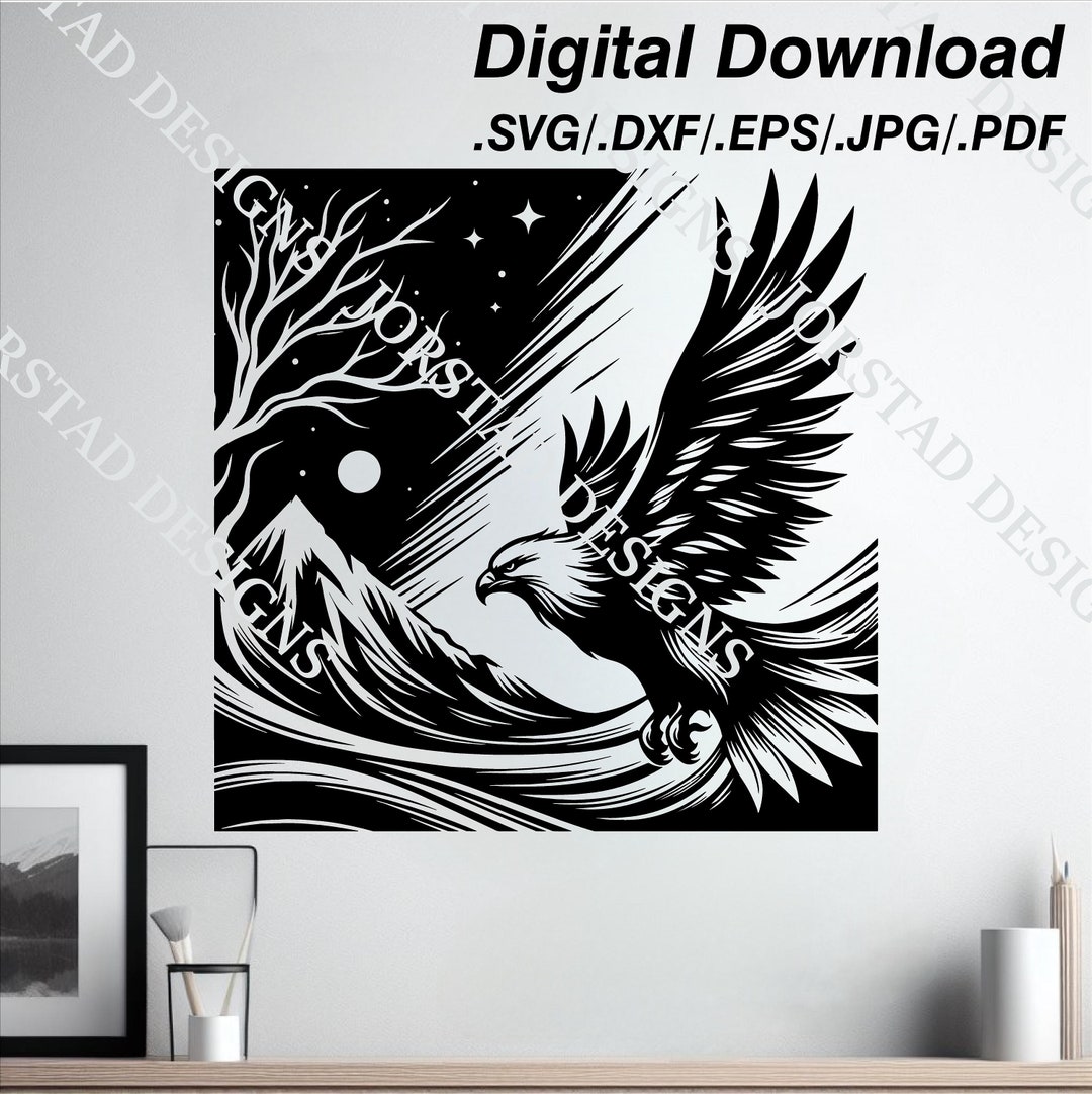 Bird Overseeing Natural Landscape, Inspirational & Abstract Design ...