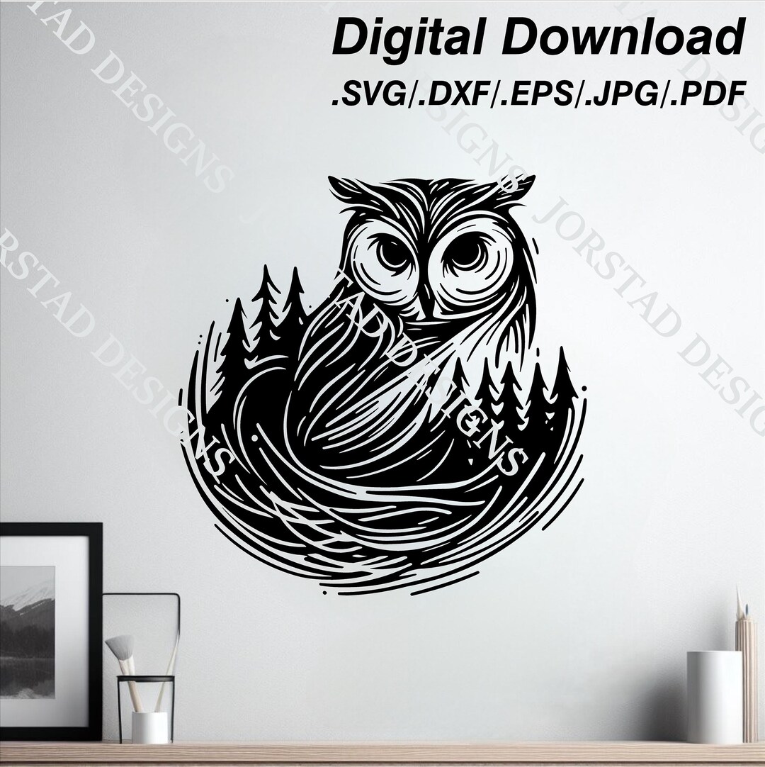 Owl in Nest , Animal Head, Inspirational Design, Cuttable Design ...
