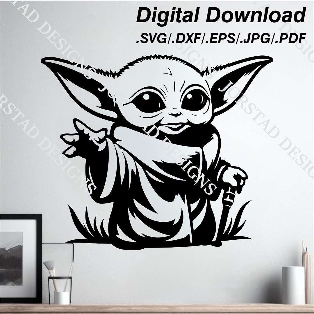 Baby Yoda ,star Wars ,inspirational Design, Cuttable Design, Digital ...