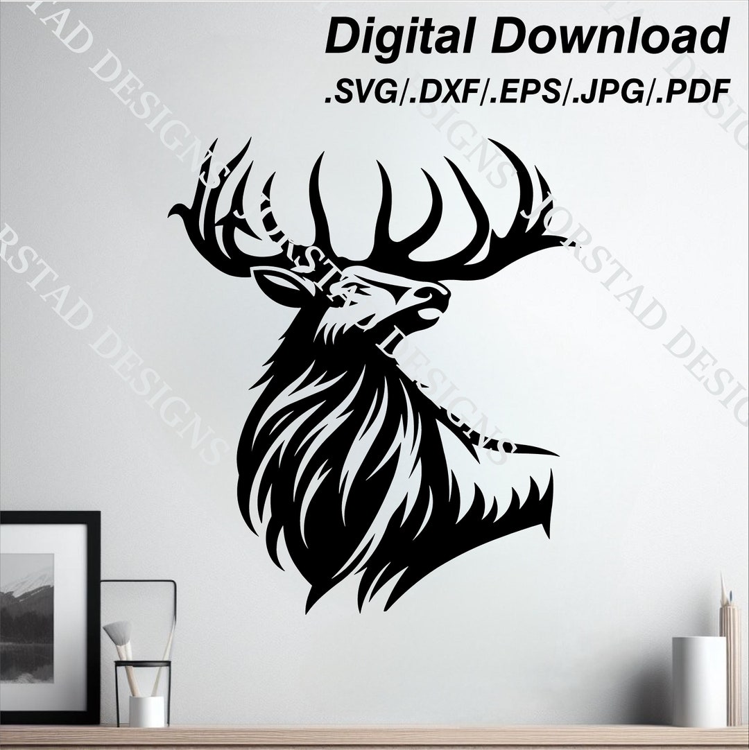 Elk ,abstract Nature , Inspirational Design, Cuttable Design, Digital ...