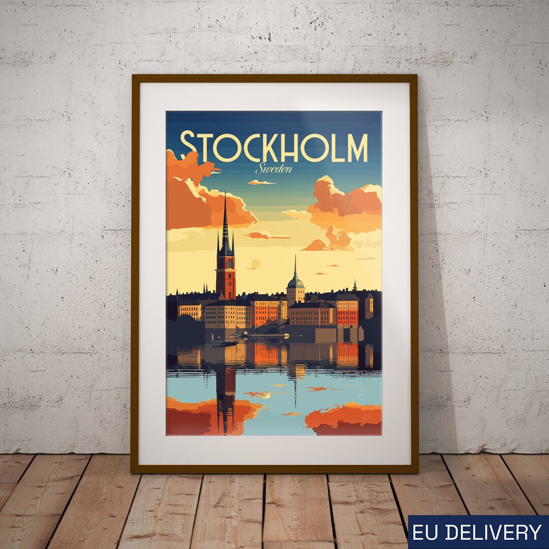 Stockholm Sweden Print Swedish City Travel Poster Swedish - Etsy