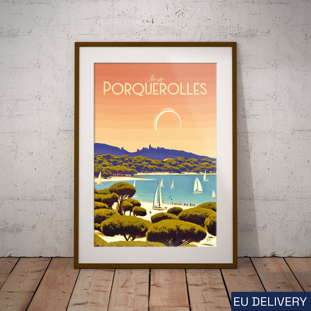 Porquerolles France Print French Island Travel Poster - Etsy
