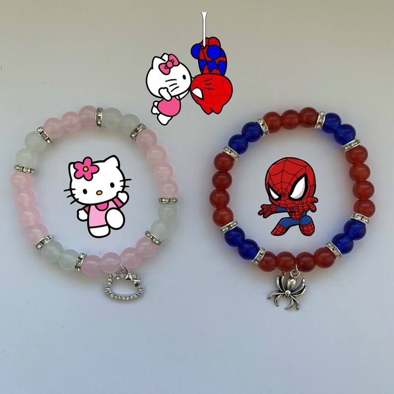 Hello Kitty and Spider-man Matching Bracelets - Etsy