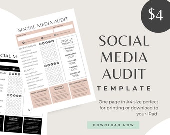 Aesthetic Social Media Audit Template | Social Media Manager | Social ...