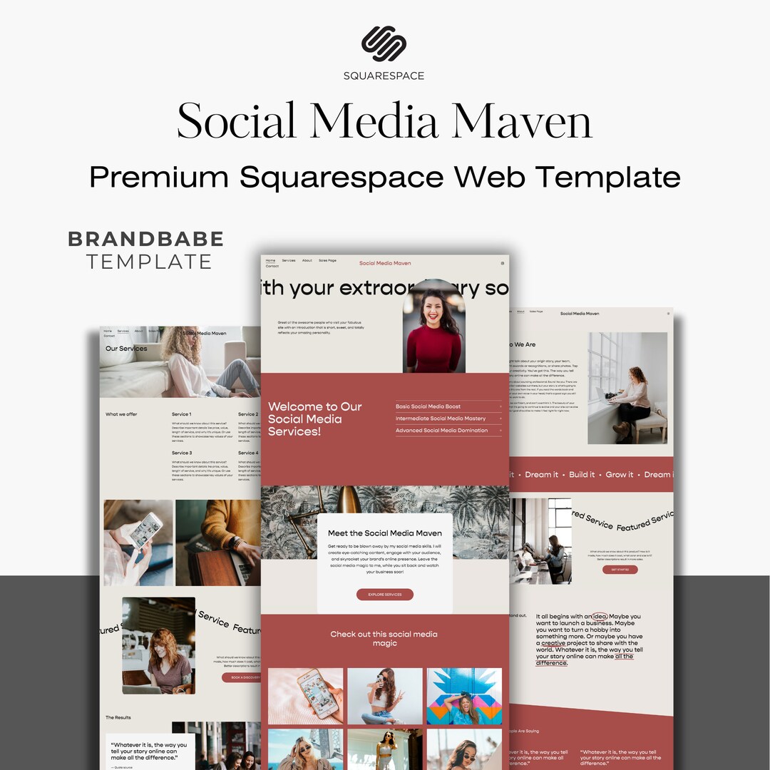 Social Media Manager Website Template | Squarespace Website Template ...