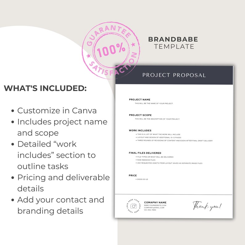 One Page Project Proposal | Proposal Overview Template | Project ...