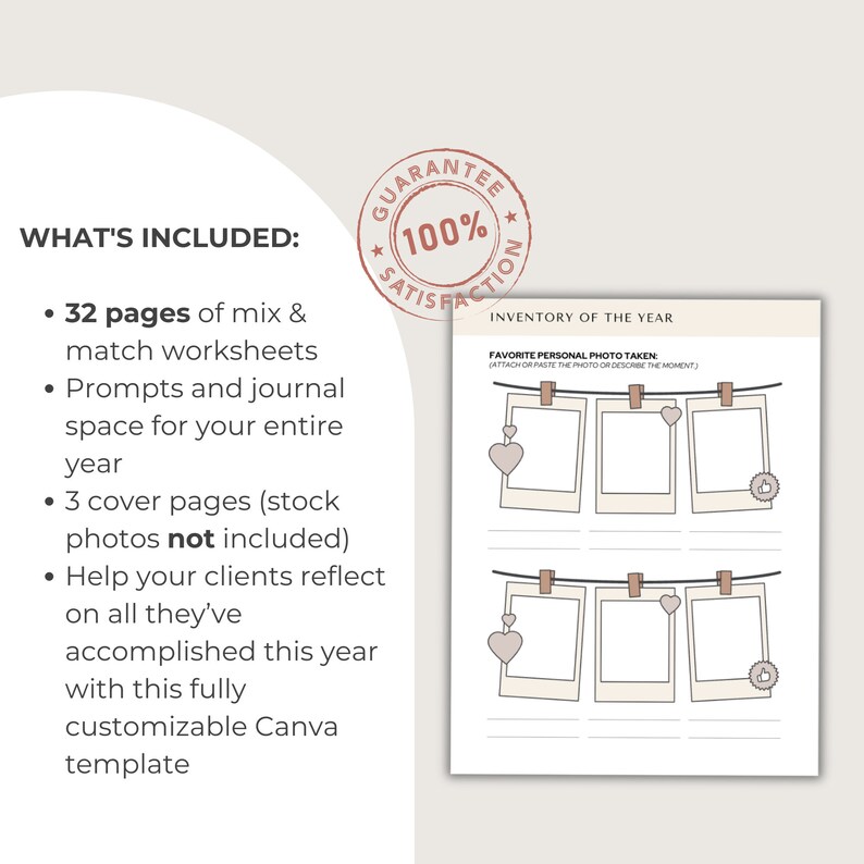 Year in Review Journal | Yearly Reflection Workbook | Yearly Review ...