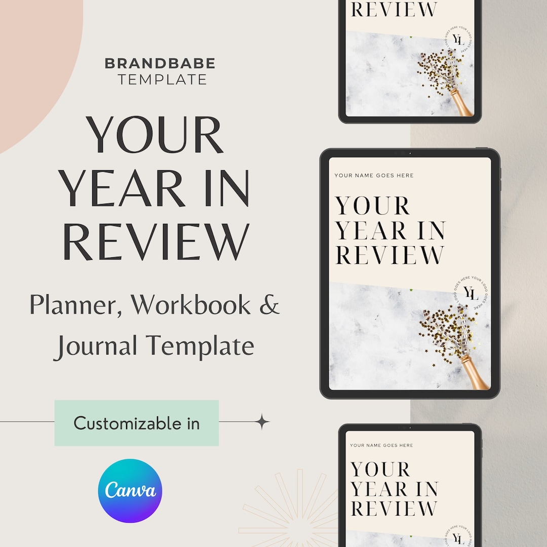 Year in Review Journal | Yearly Reflection Workbook | Yearly Review ...